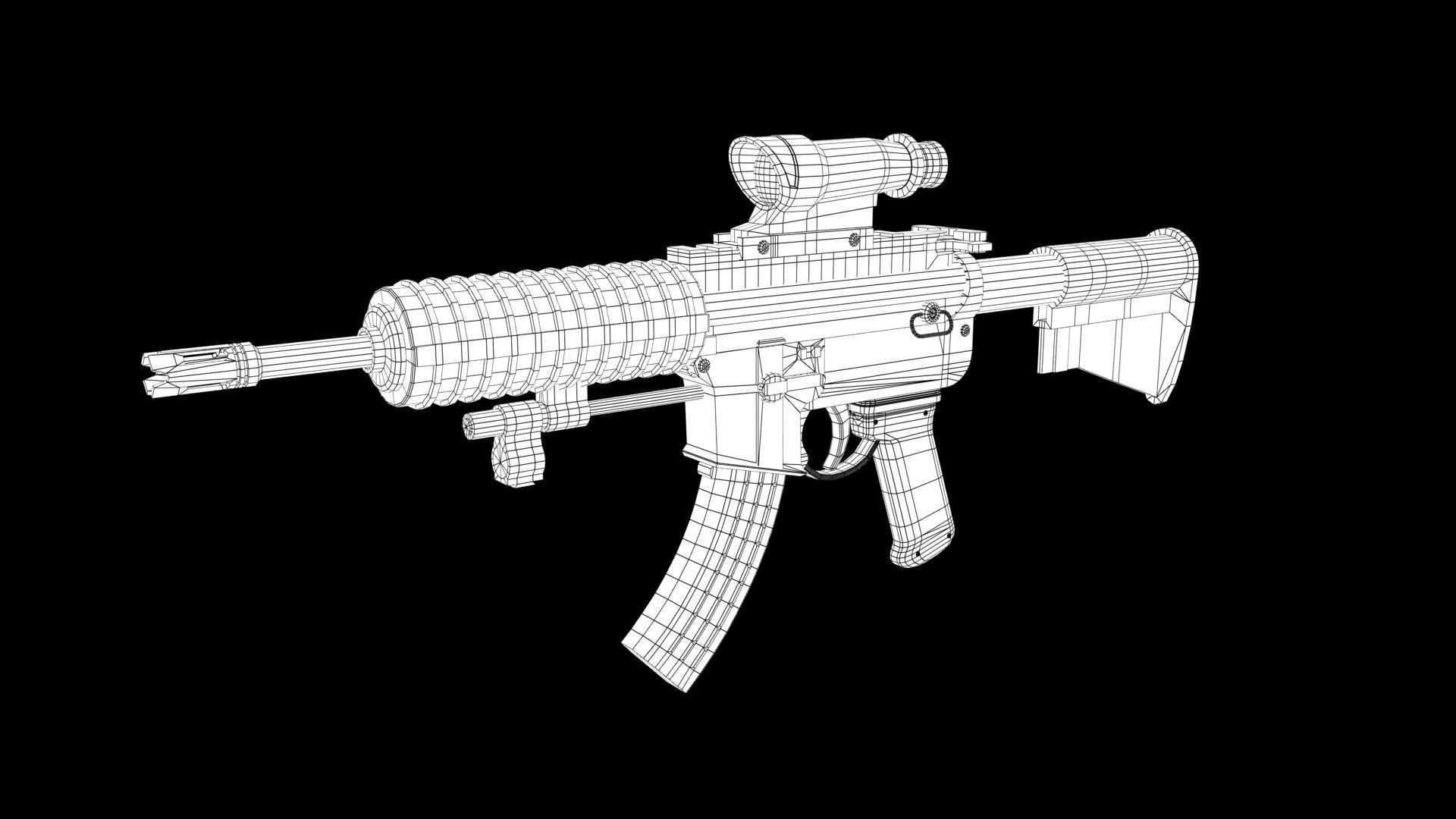 3D model Assault rifle VR / AR / low-poly | CGTrader