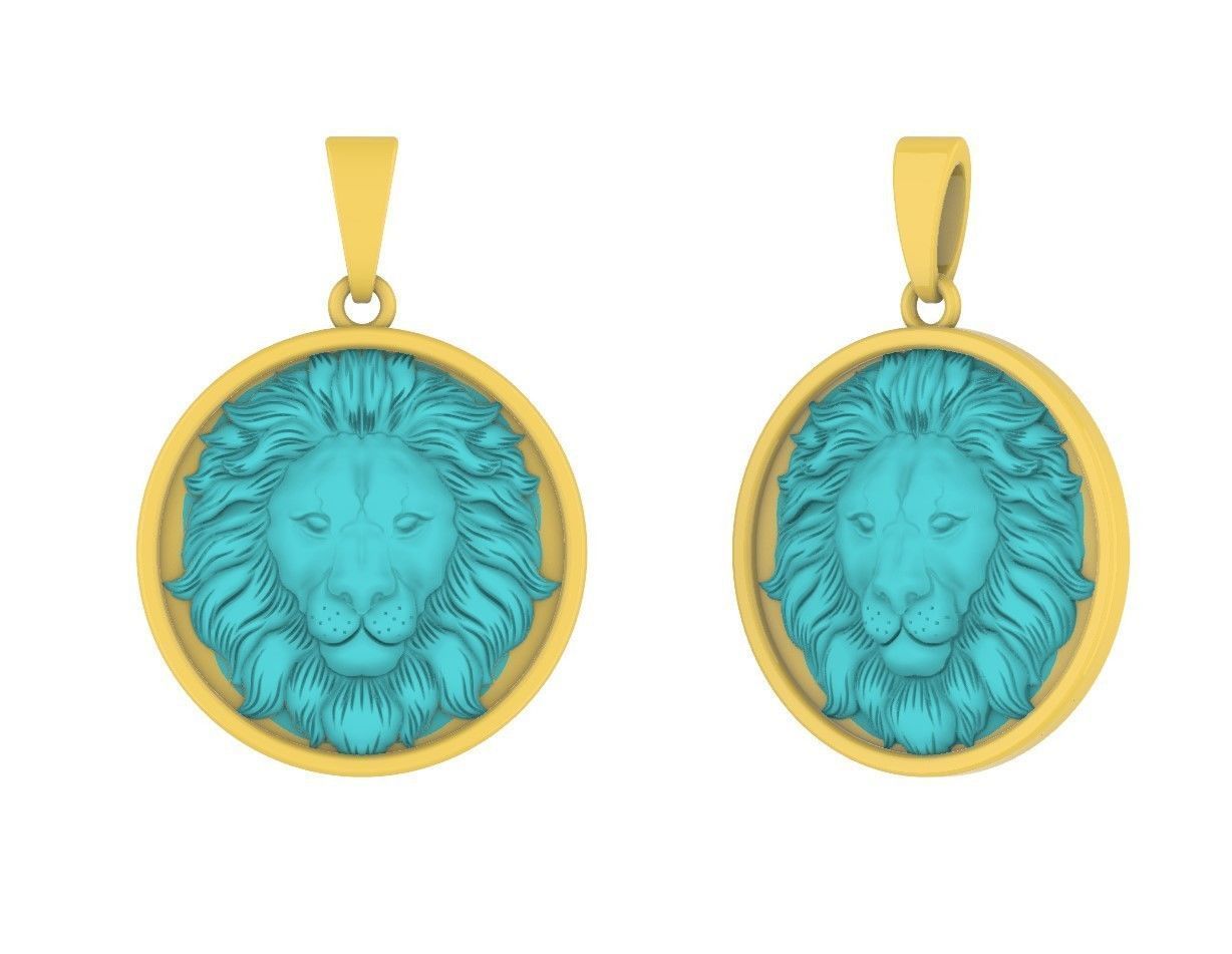 Leo Amulet Lion Pendant Gems and jewelry 3D model 3D printable | CGTrader