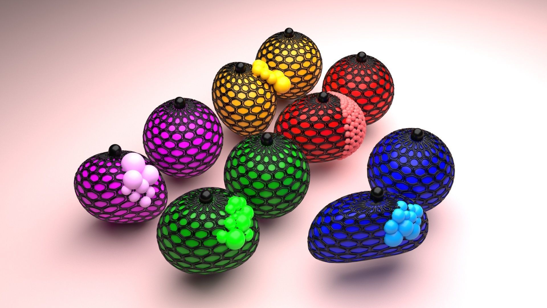 Squish Balls In Net 3D model | CGTrader