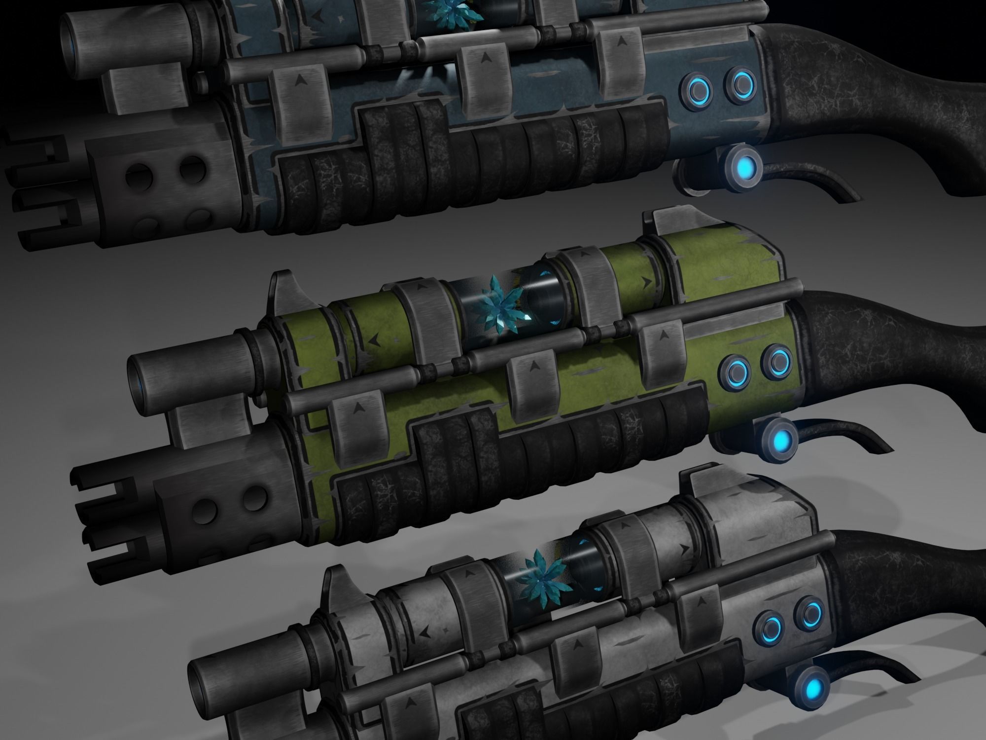 3D model Sci-fi assault rifle with crystal VR / AR / low-poly | CGTrader