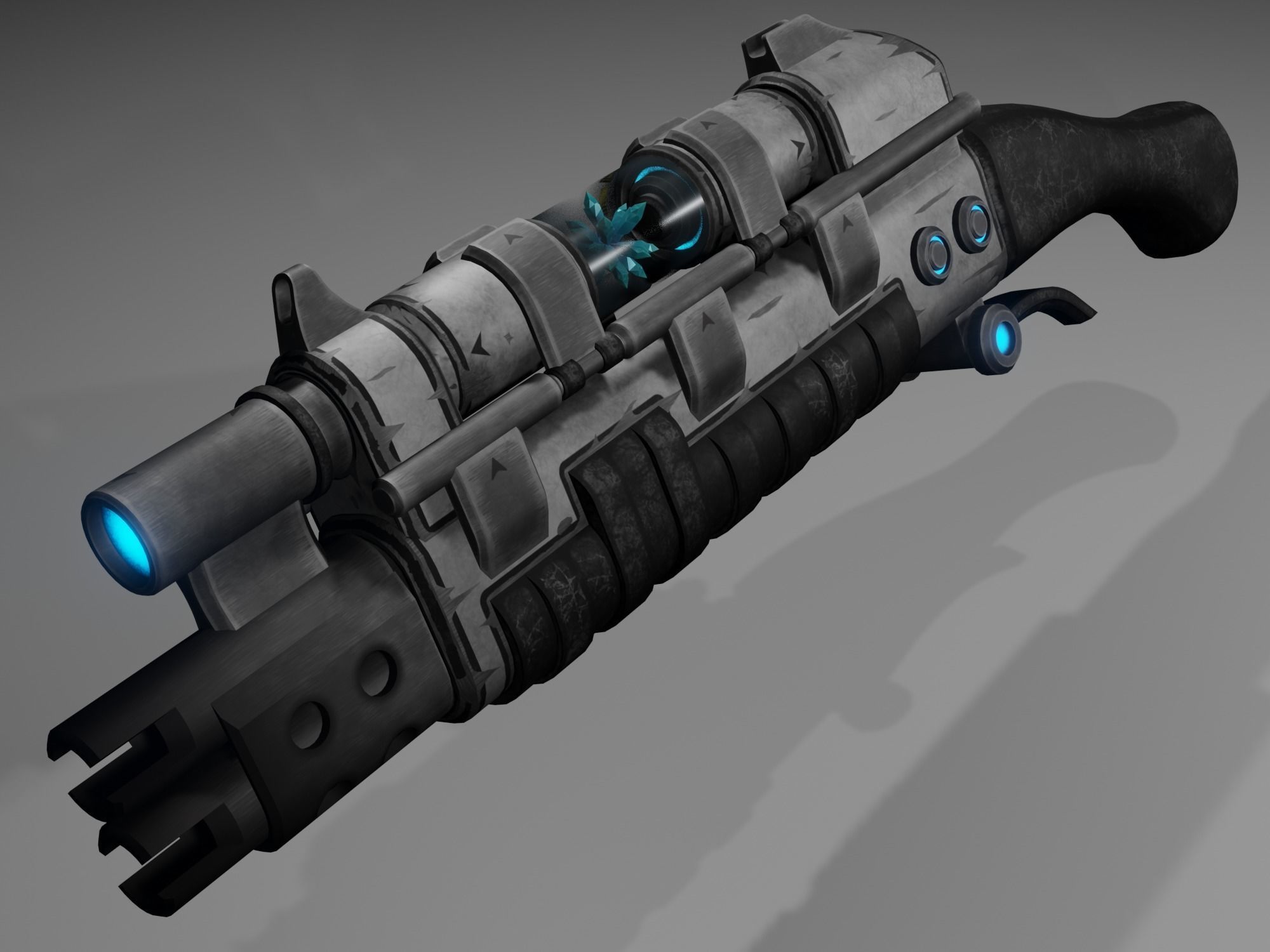 3D model Sci-fi assault rifle with crystal VR / AR / low-poly | CGTrader