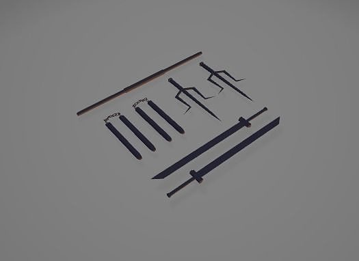 3D model TMNT weapons VR / AR / low-poly | CGTrader