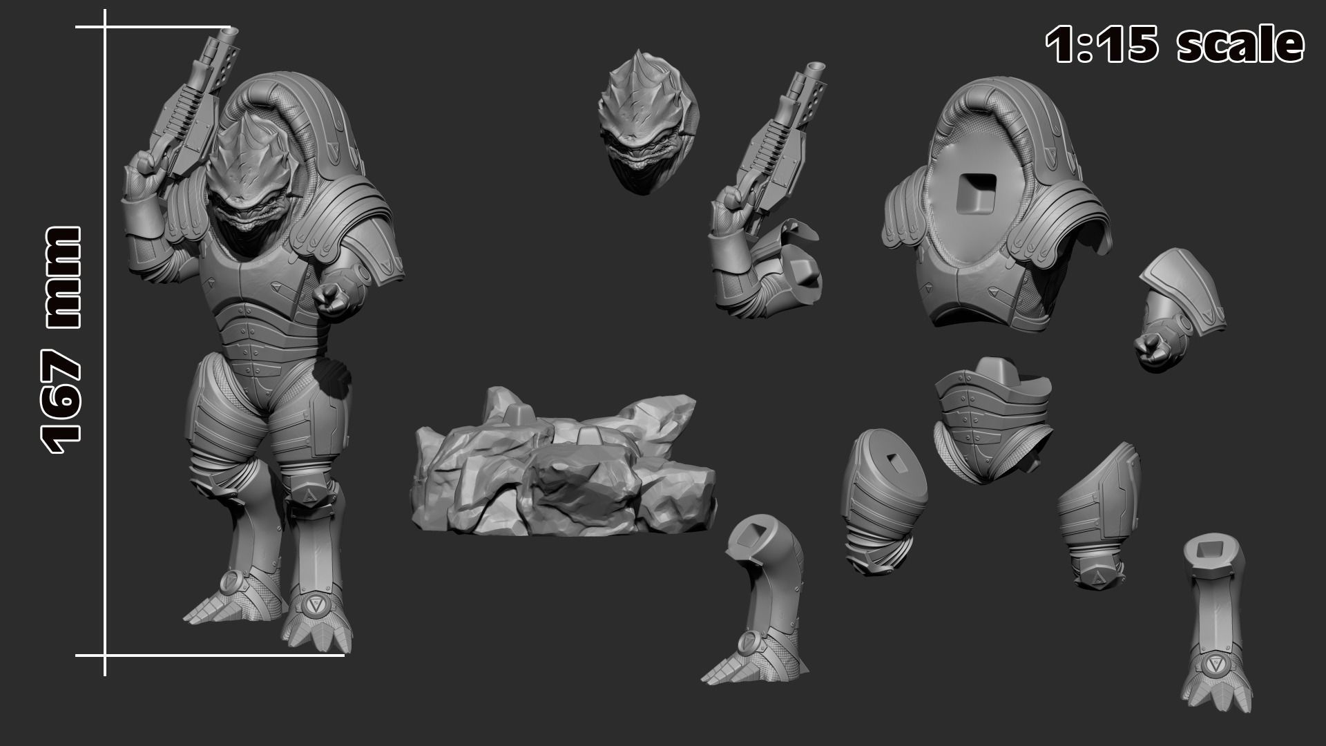 Wrex Mass Effect 3d Model 3d Printable Cgtrader