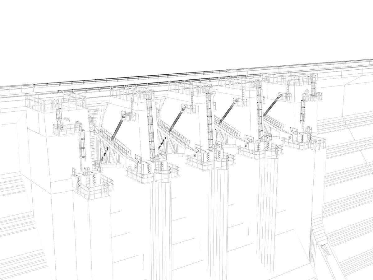 3D Dam Sluice gate 3D model | CGTrader