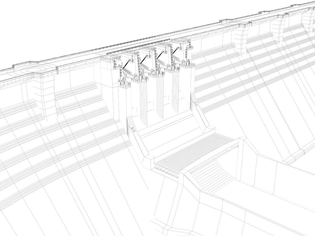 3D Dam Sluice gate 3D model | CGTrader