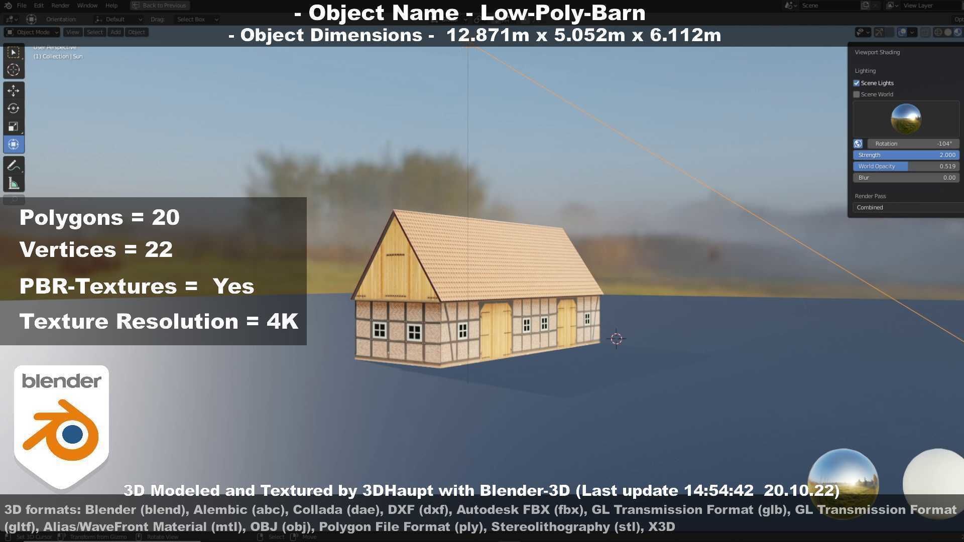 3D model Half-Timbered Barn VR / AR / low-poly | CGTrader