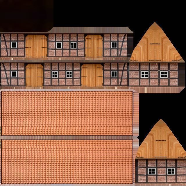 3D model Half-Timbered Barn VR / AR / low-poly | CGTrader