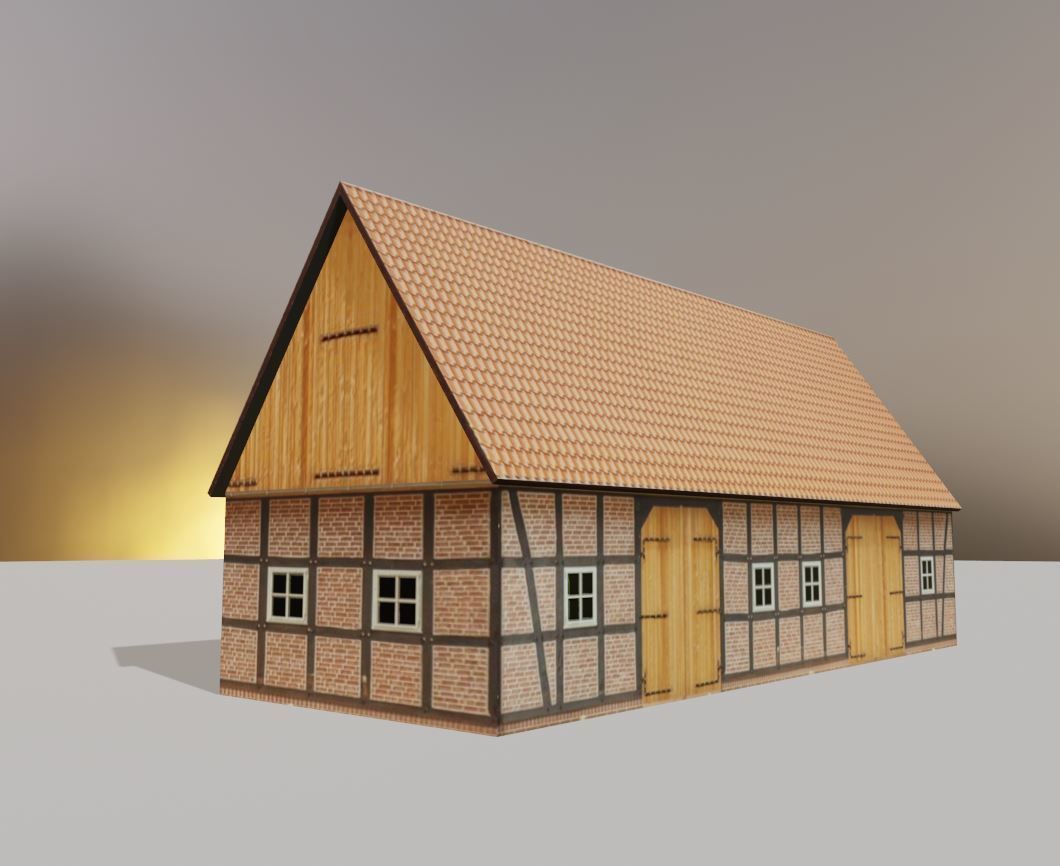 3D model Half-Timbered Barn VR / AR / low-poly | CGTrader