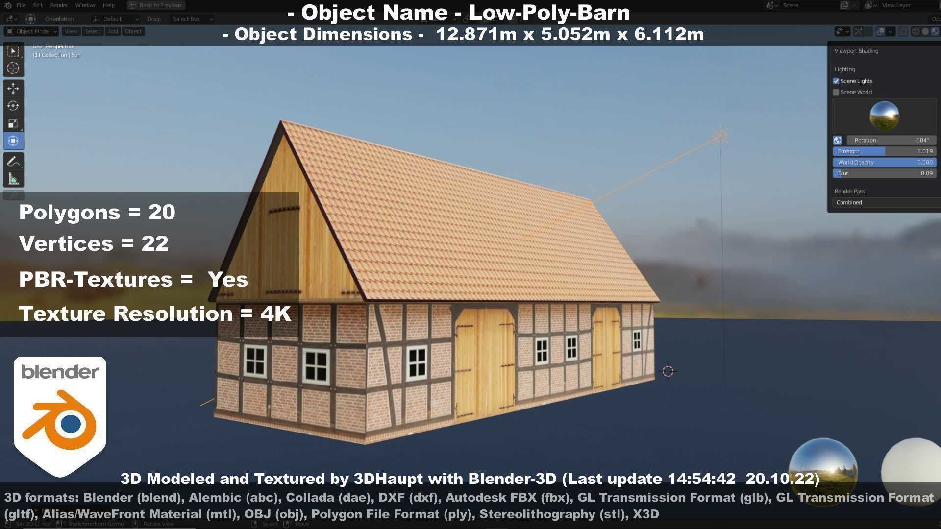 3D model Half-Timbered Barn VR / AR / low-poly | CGTrader
