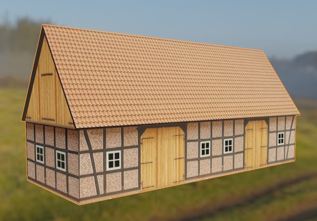 3D model Half-Timbered Barn VR / AR / low-poly | CGTrader