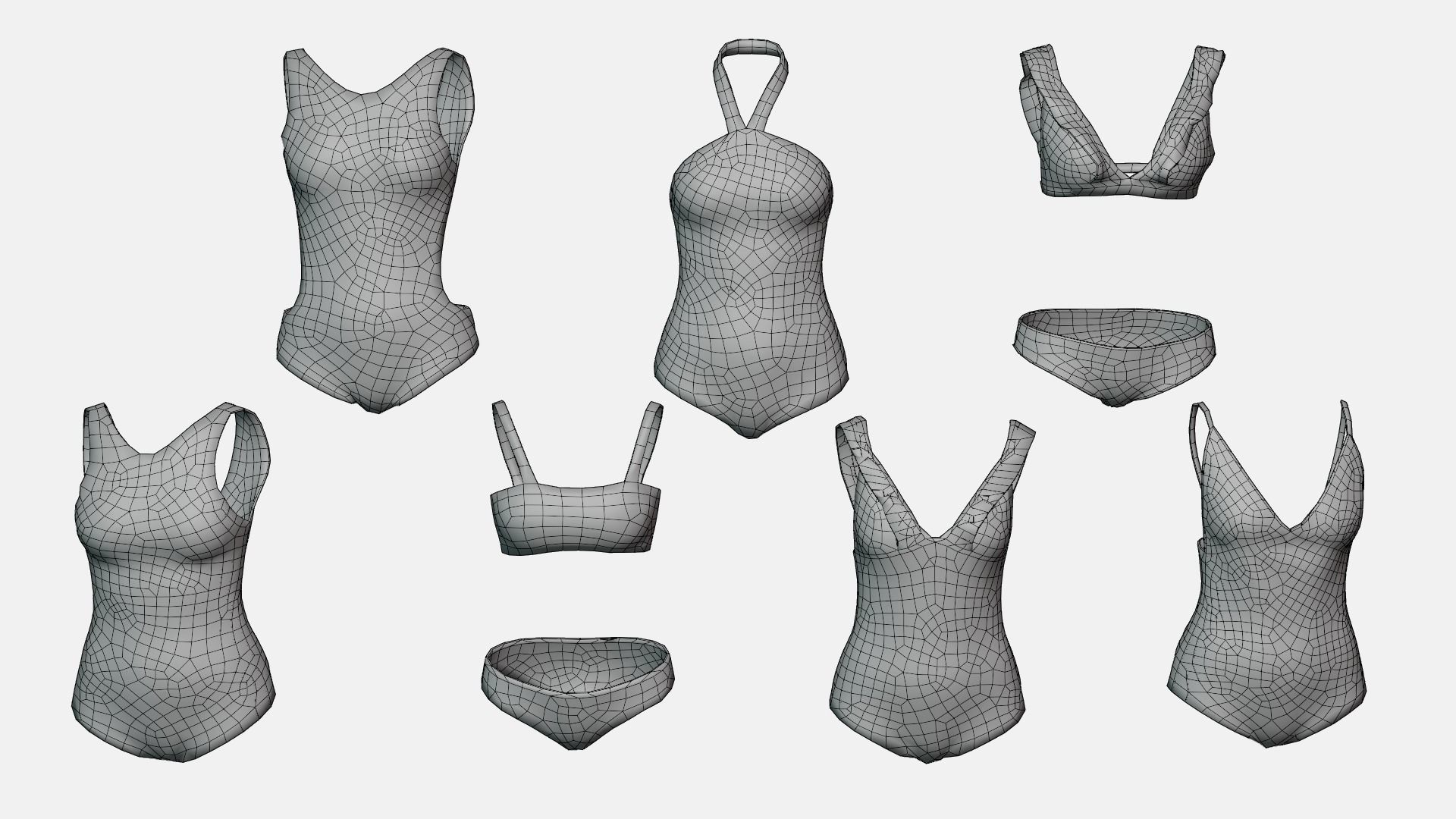 3D model Swimwear costumes pack VR / AR / low-poly | CGTrader