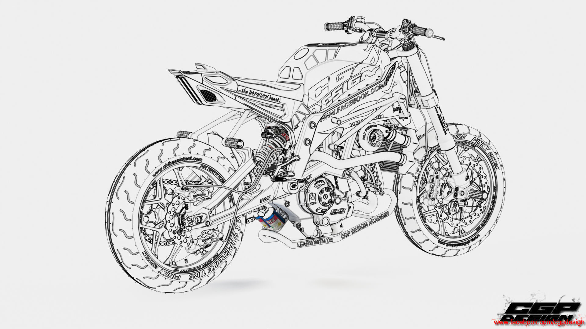 PINK RACE BIKE 3D model | CGTrader