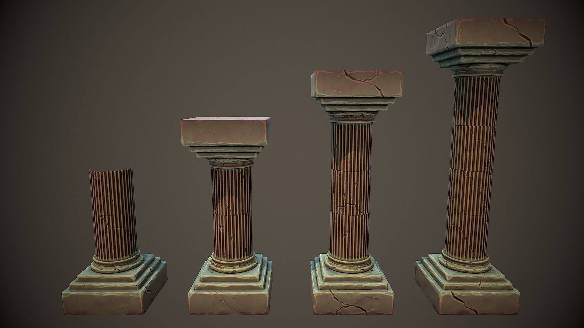 3D model Modular Stylized Roman columns VR / AR / low-poly | CGTrader