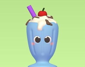 Cute milkshake 3D Printing Models | CGTrader