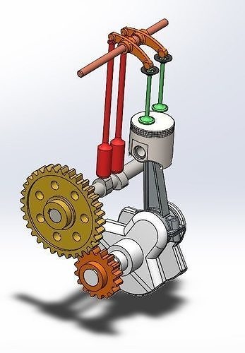 Engine gear 3D model animated rigged | CGTrader