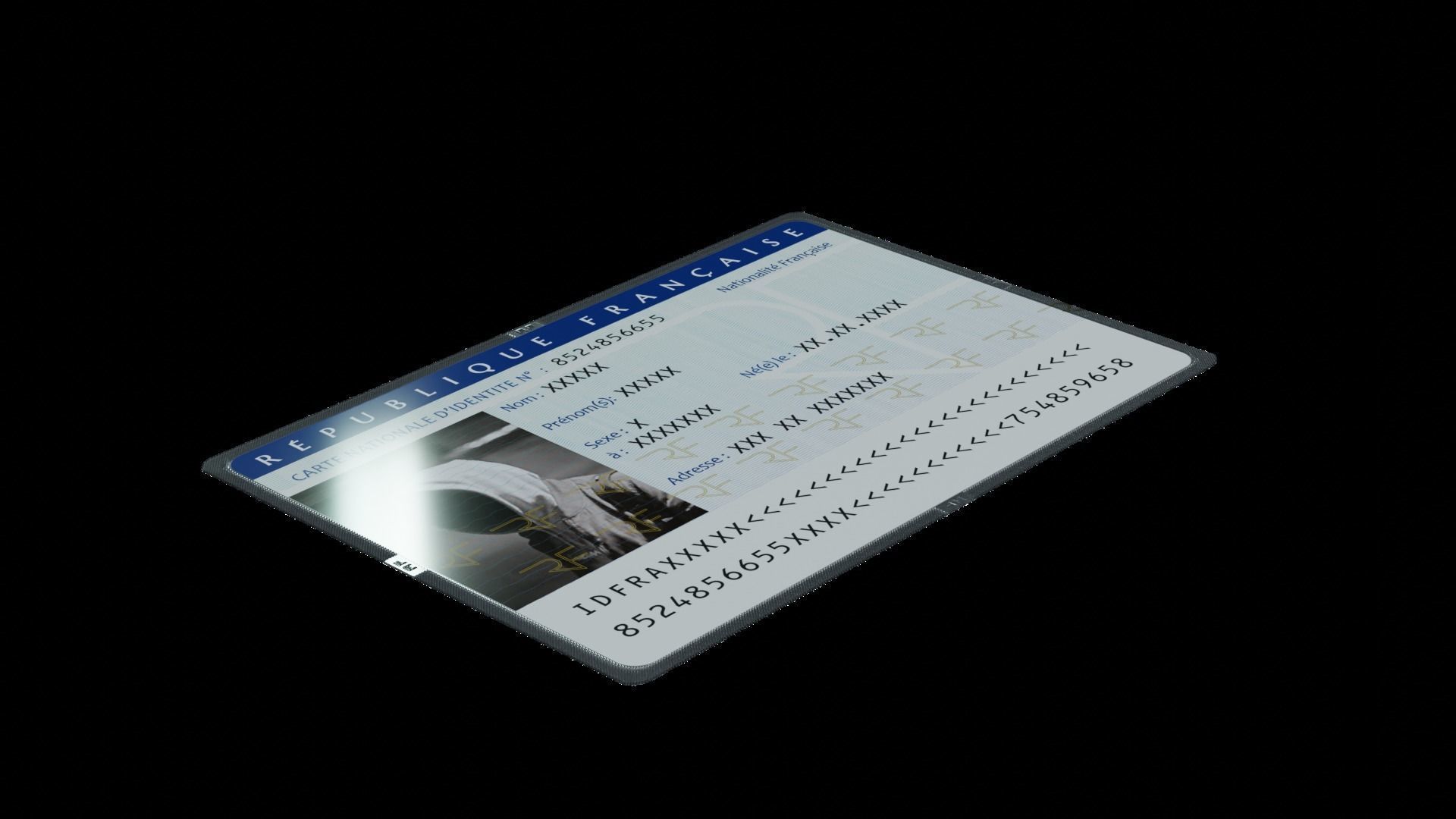 3D model French identity card CNI VR / AR / low-poly | CGTrader