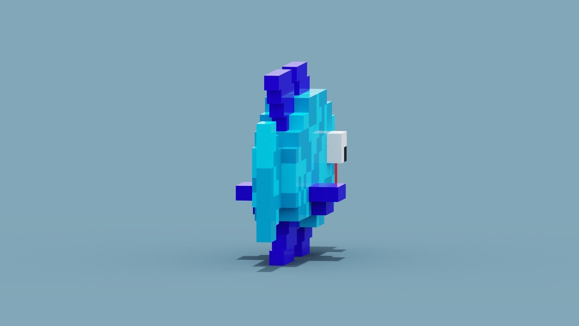 3D model Voxel Blue Fish VR / AR / low-poly | CGTrader