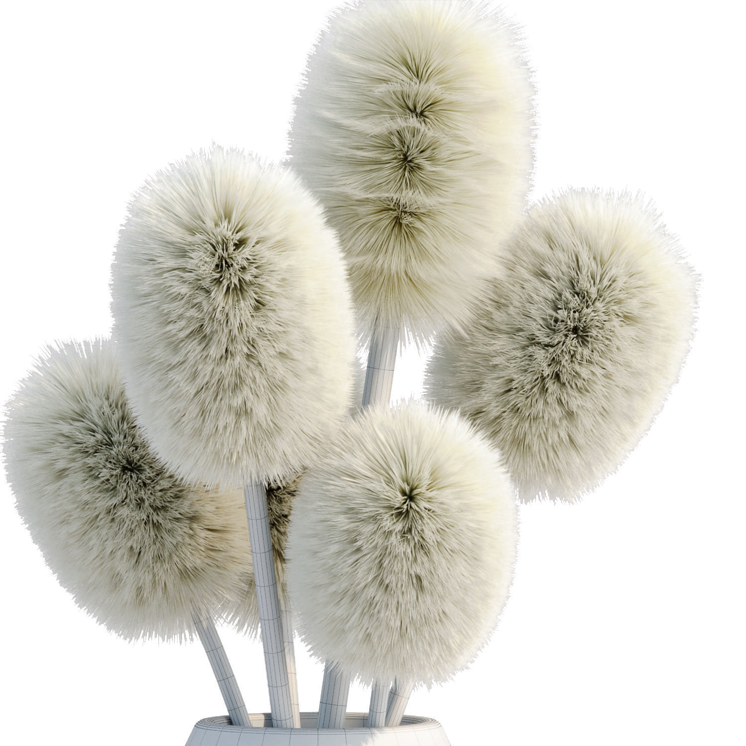 Fluffy plants in pot vol 153 3D model | CGTrader