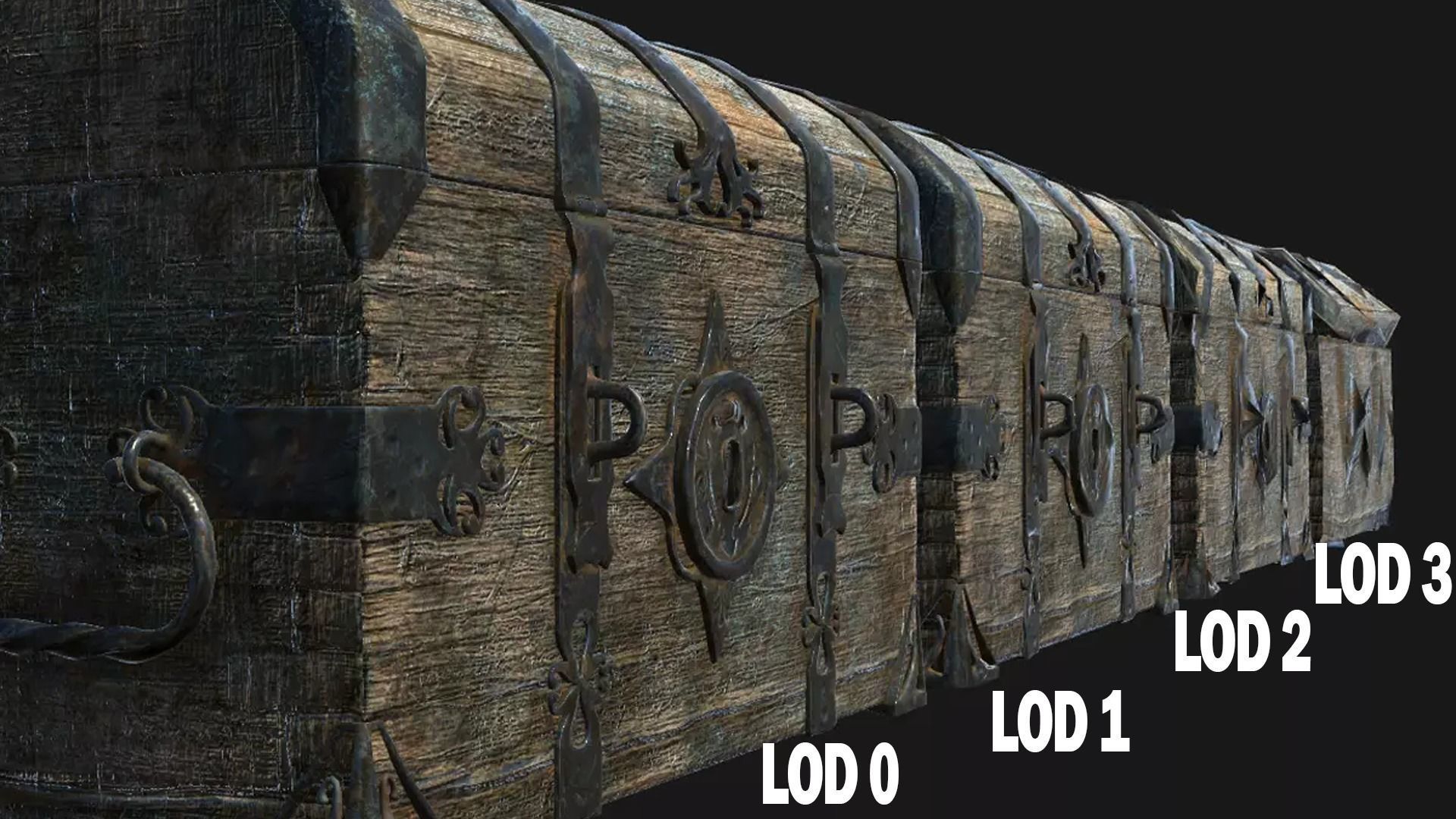 Realistic Wooden treasure 3D model | CGTrader