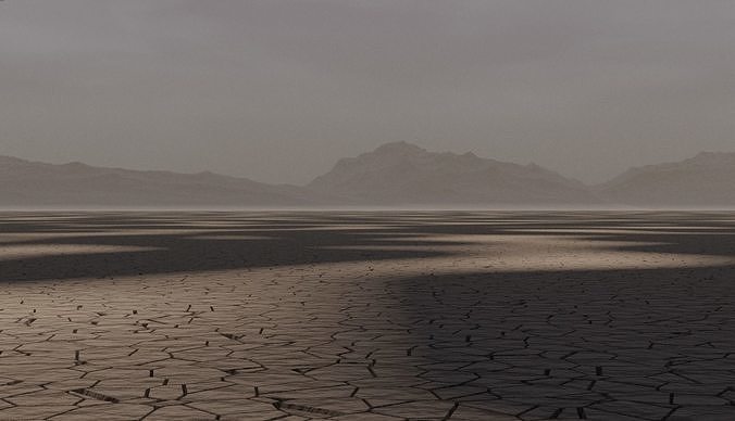 Realistic Dry Desert Scene free 3D model | CGTrader