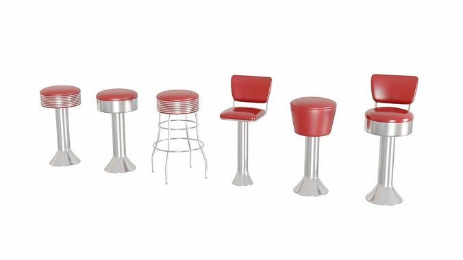 Retro Bar Stool Collection VR / AR / low-poly | CGTrader