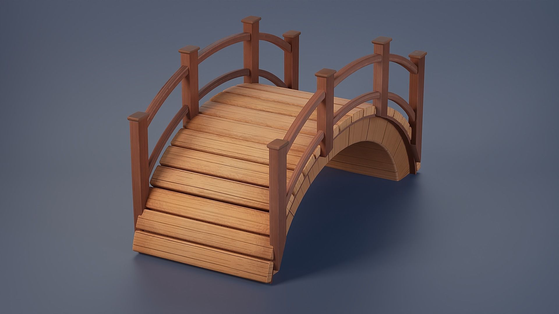 Stylized Wooden Bridge free 3D model | CGTrader