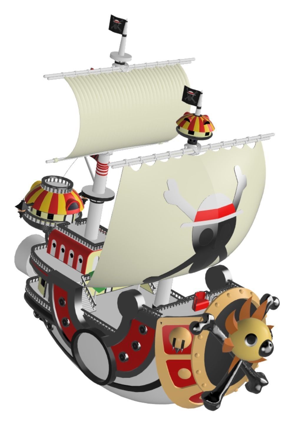 Thousand Sunny go one piece mugiwara 3D model 3D printable | CGTrader