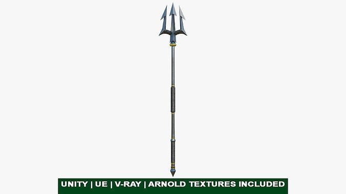 3D model Trident Medieval Sliver All PBR Unity UE Textures Included VR ...