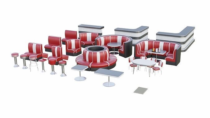 3D model Retro Diner Collection VR / AR / low-poly | CGTrader