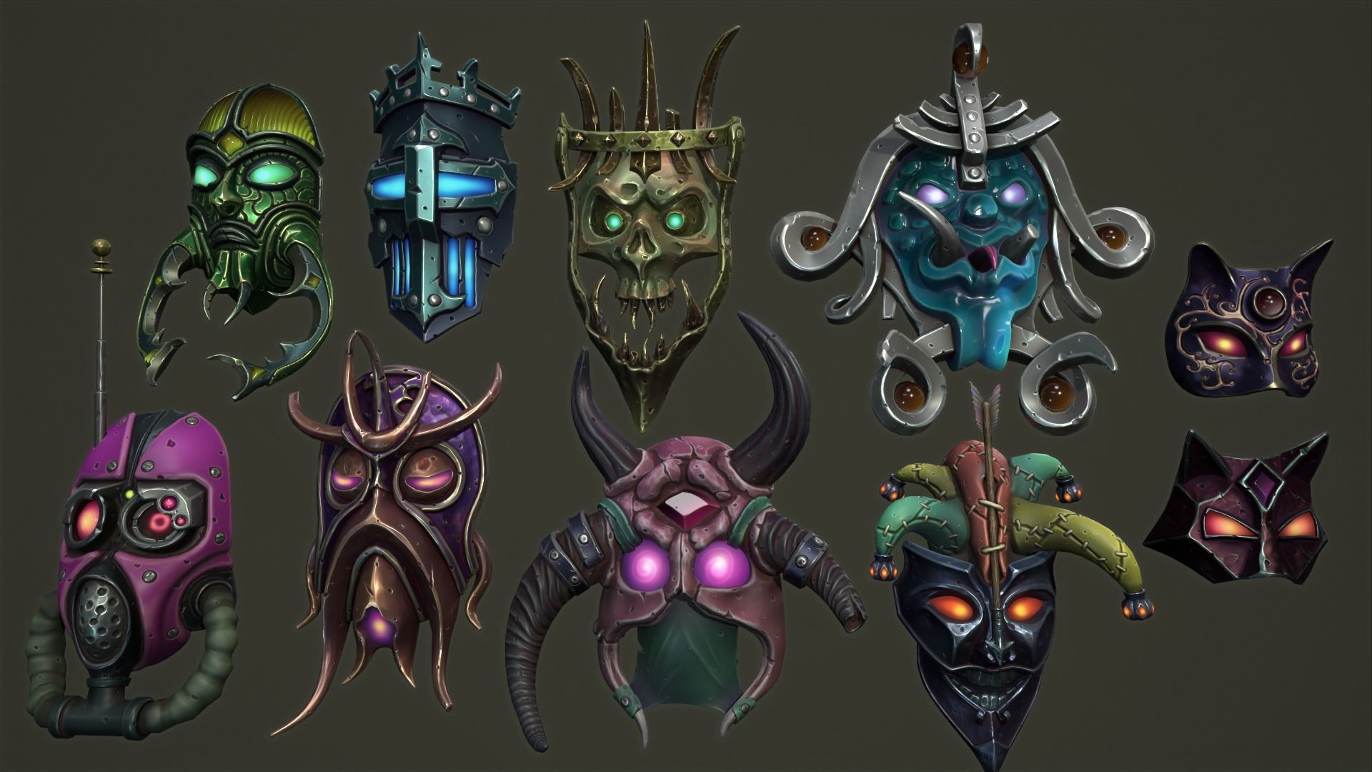 3D model Fantasy masks 2 VR / AR / low-poly | CGTrader