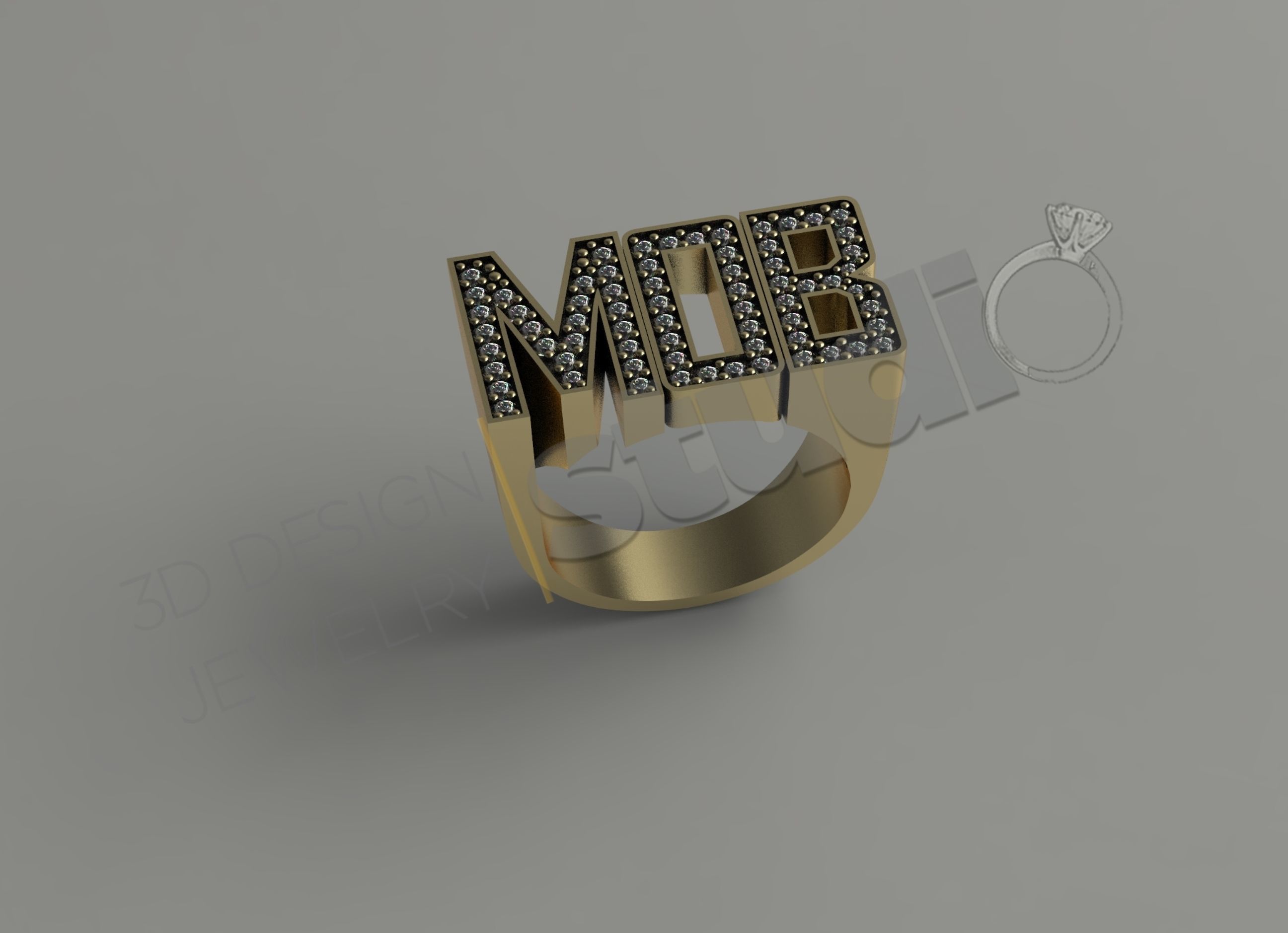 MOB ring design 3d model 3D model 3D printable | CGTrader