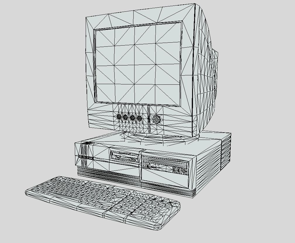 3D model Dirty Old Computer PBR Low Poly VR / AR / low-poly | CGTrader
