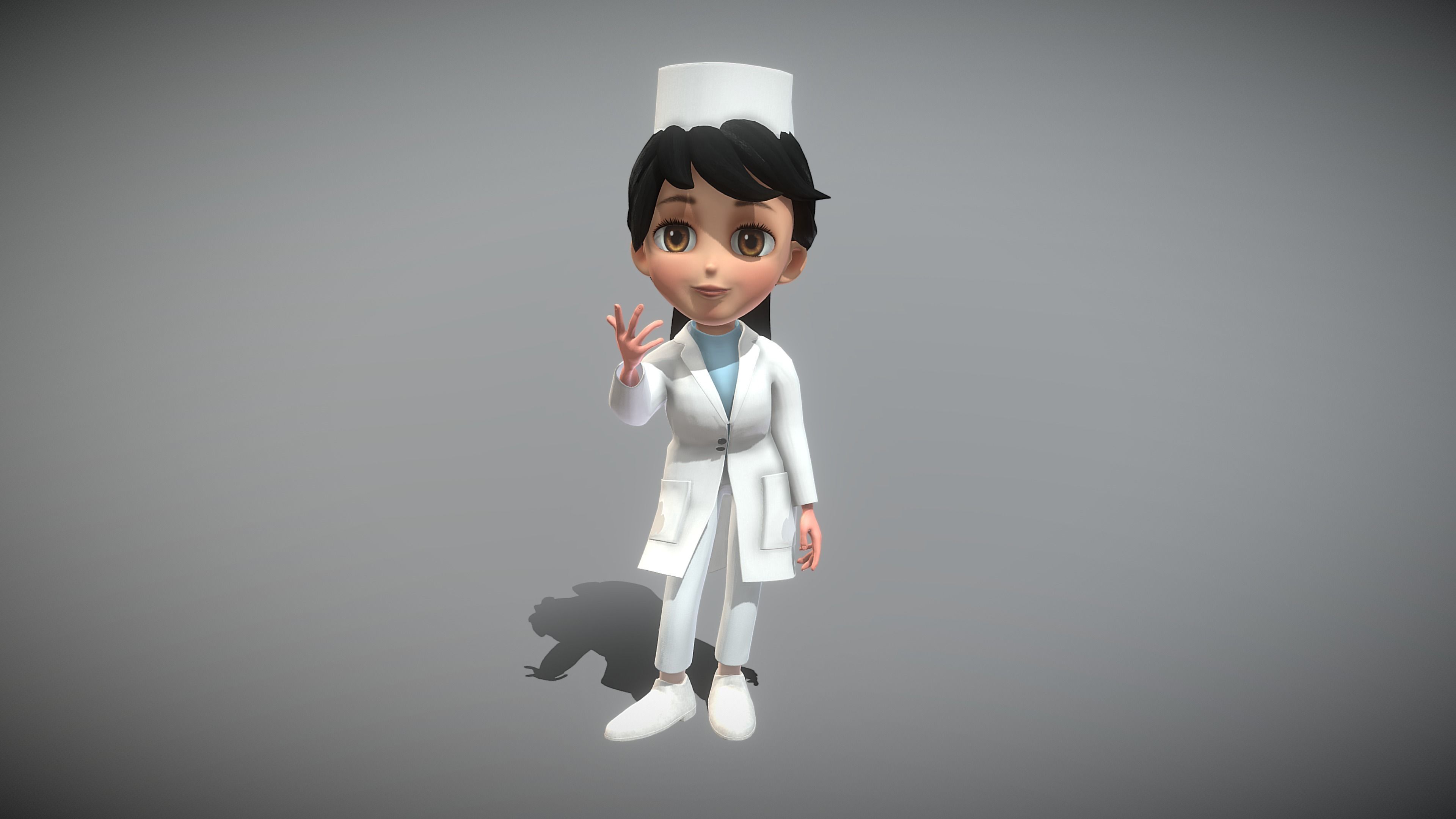 3D model Cartoon Nurse VR / AR / low-poly rigged animated | CGTrader