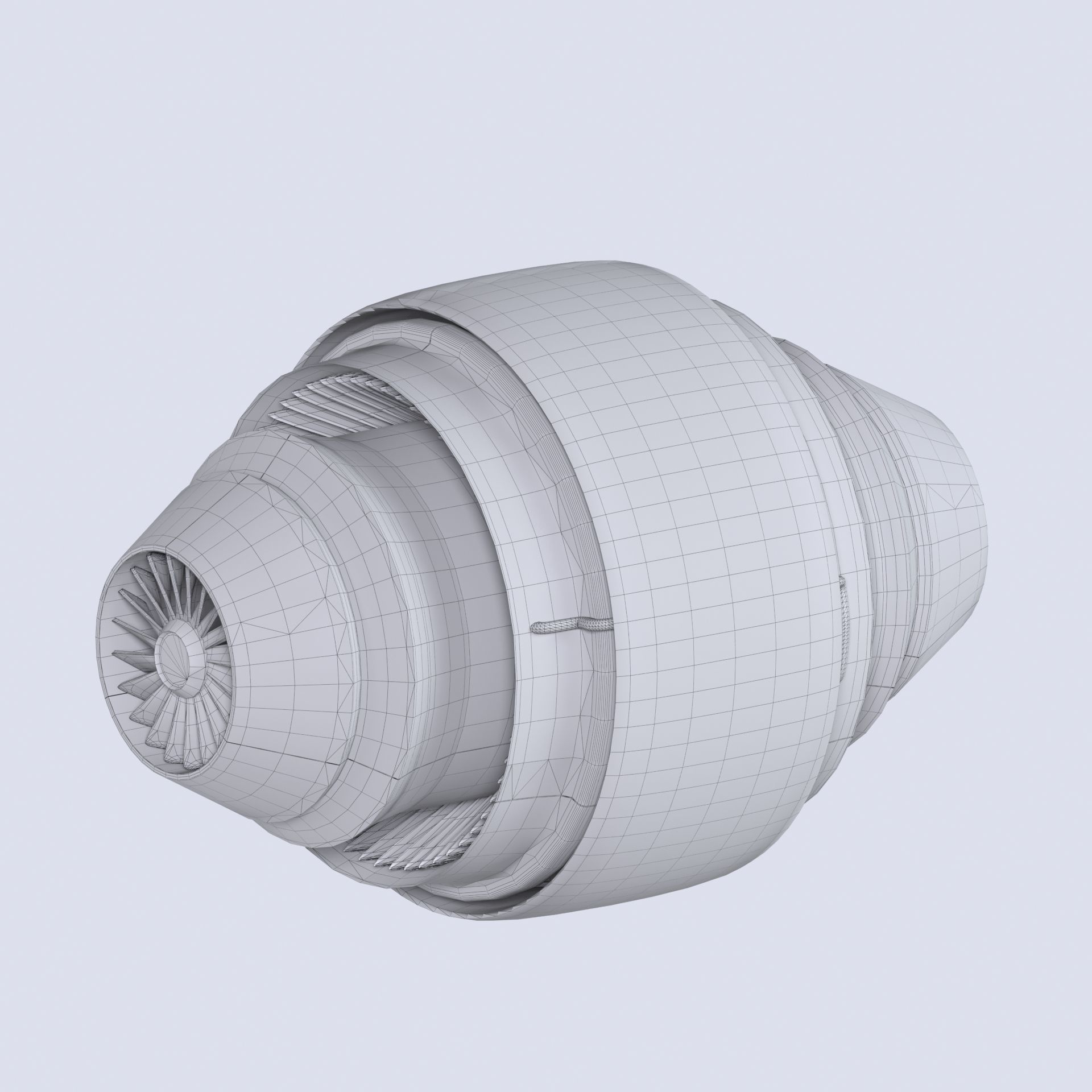 3D model 3D model of sci fi jet engine with light 3dsmax VR / AR / low-poly | CGTrader