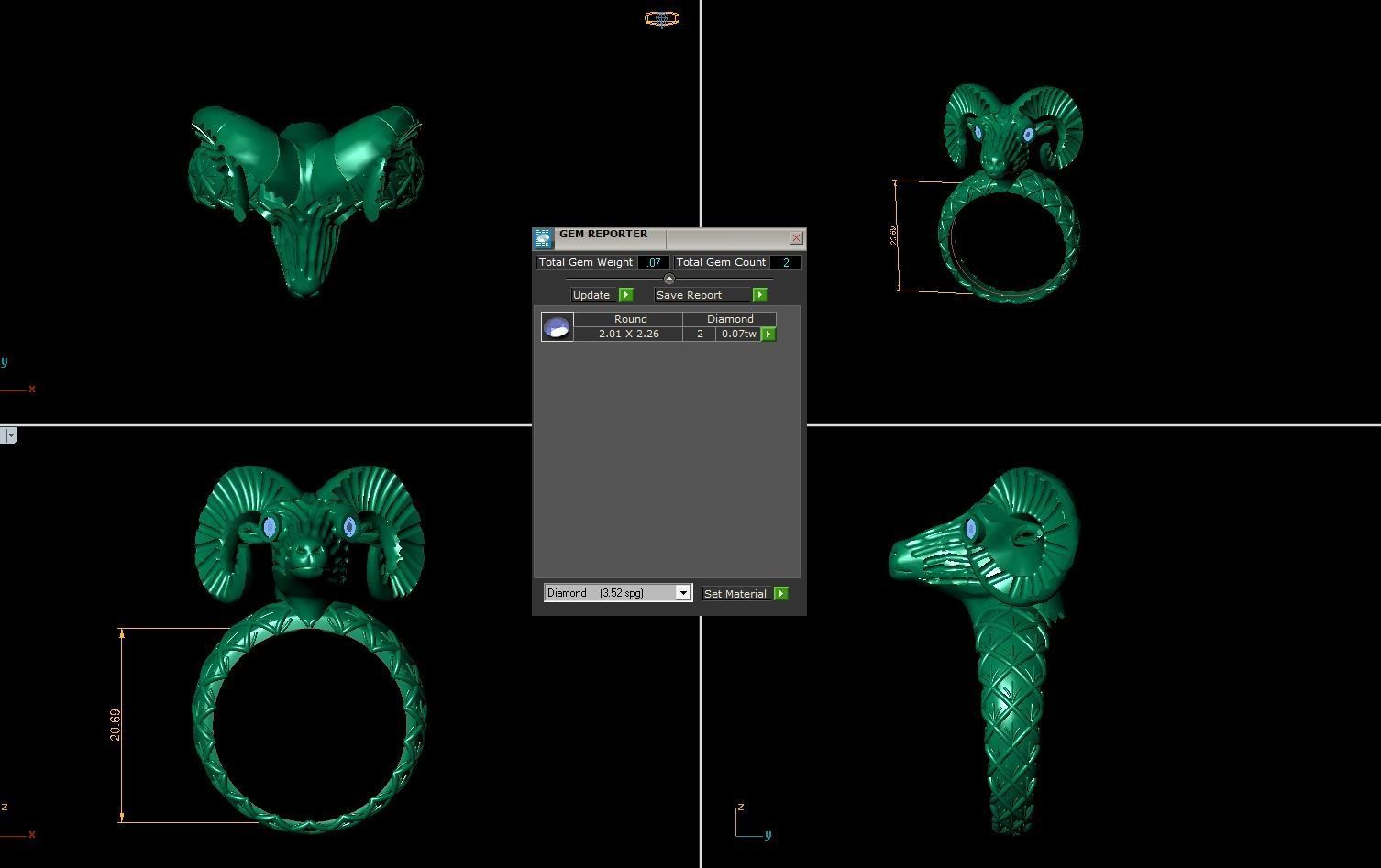 Markhor Ring 2 3D model | CGTrader