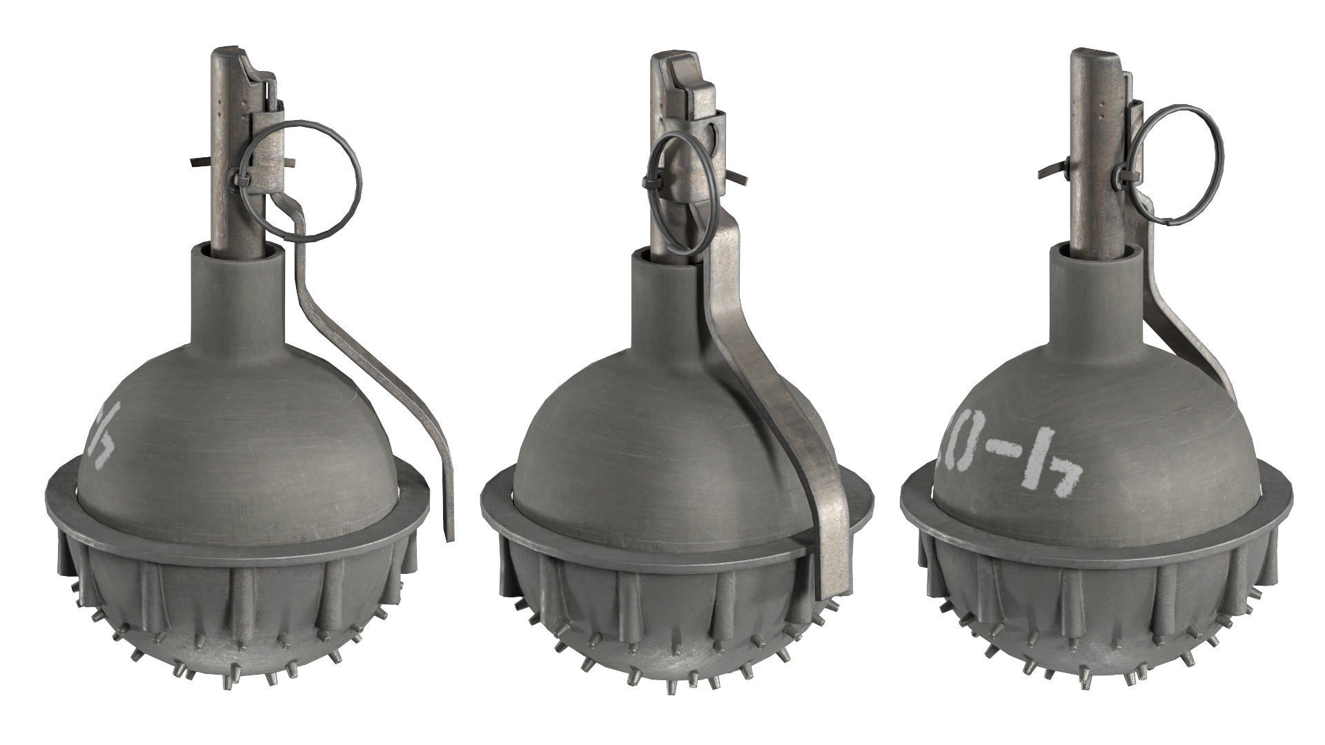 3D Model Collection MILITARY Game Ready Soviet Fragmentation Stun and ...