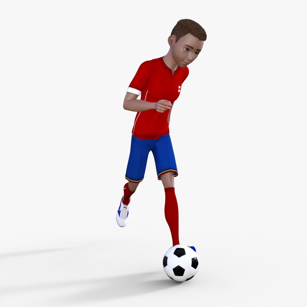 Cartoon Footballer Rigged 3D model rigged | CGTrader