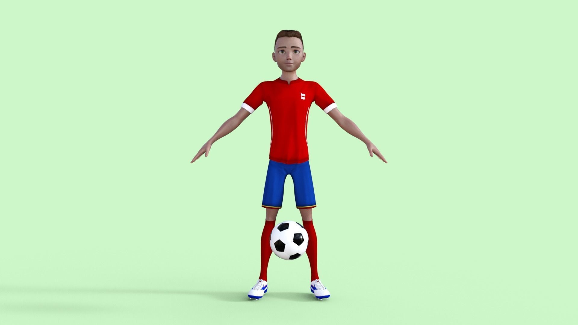 Cartoon Footballer Rigged 3D model rigged | CGTrader