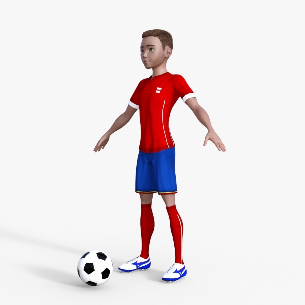 Cartoon Footballer Rigged 3D model rigged | CGTrader