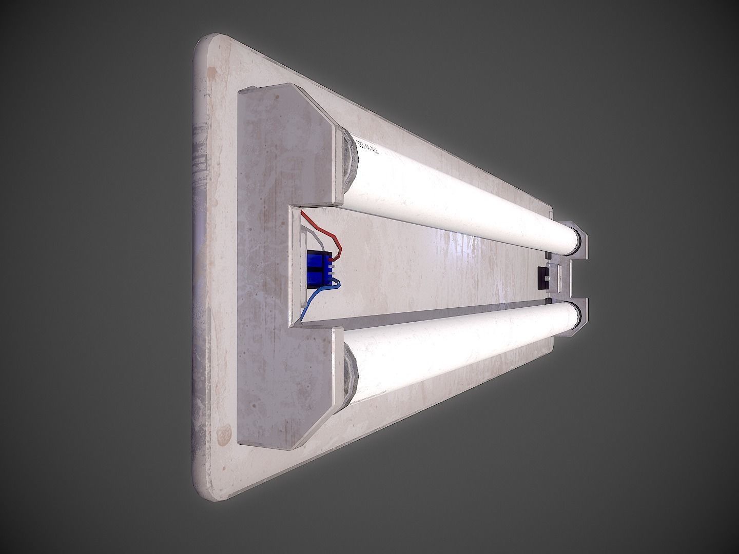 3D model Fluorescent lamp Industrial light bulb wall ceiling lighting ...