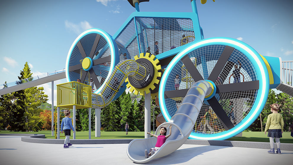 Bicycle theme children park outdoor playground 3D model | CGTrader