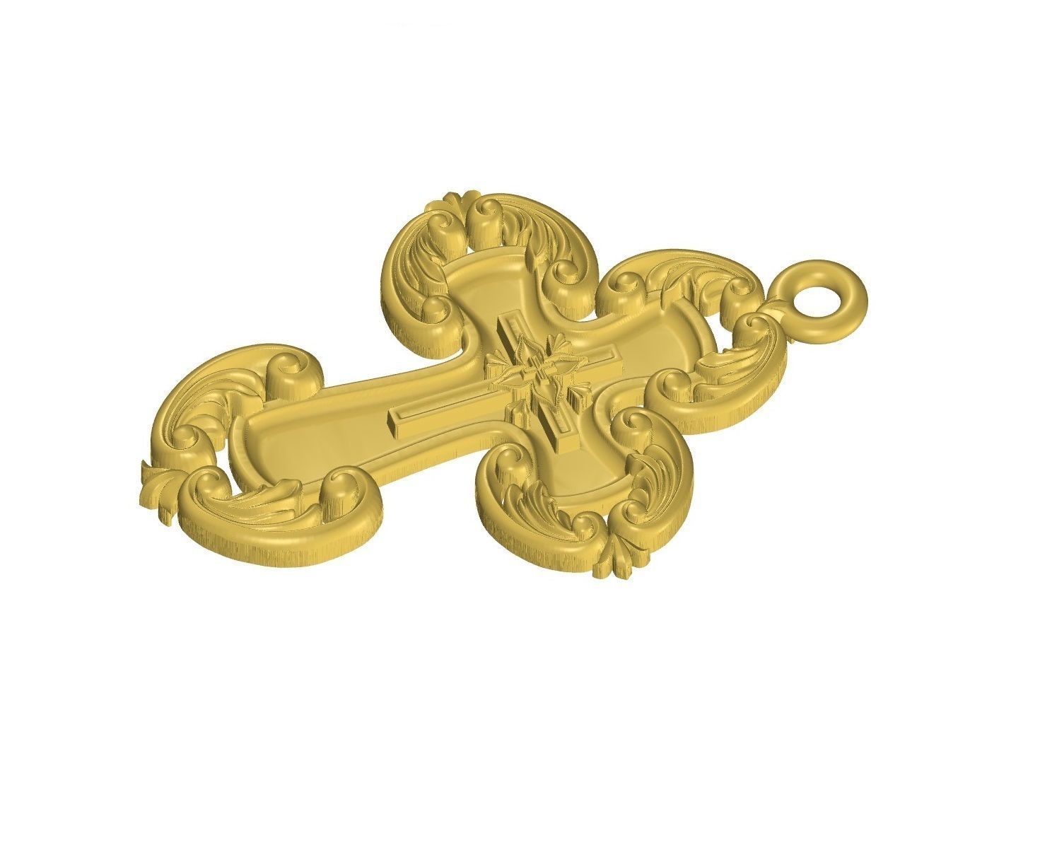 Simple Beautiful Carved Cross Pendant Design for silver 3D model 3D ...