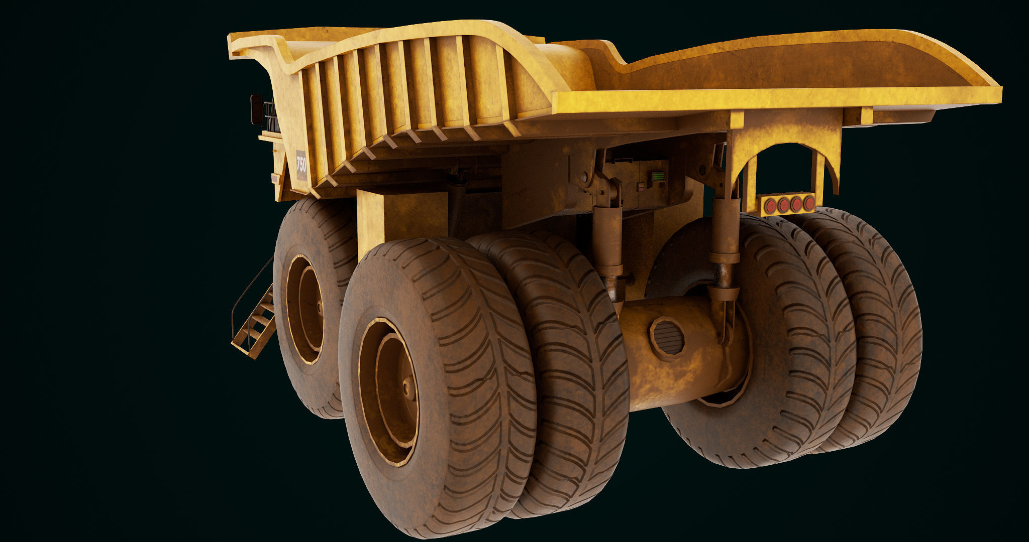 3D model Dirty Mining Truck Rigged All PBR Textures VR / AR / low-poly ...