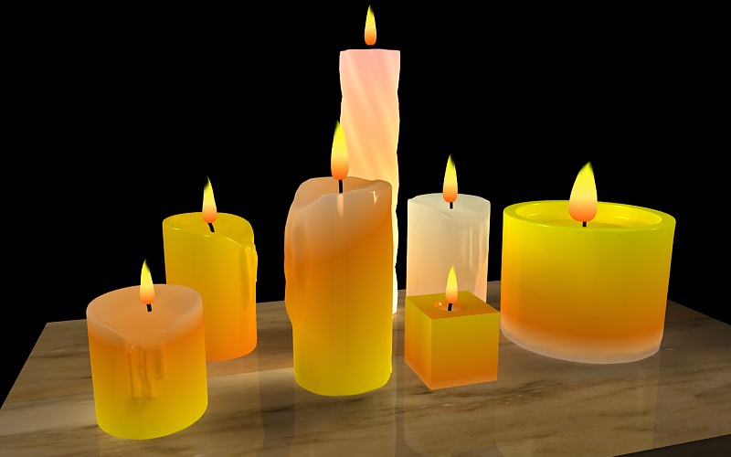 Candles flames 3D Model animated MAX | CGTrader.com