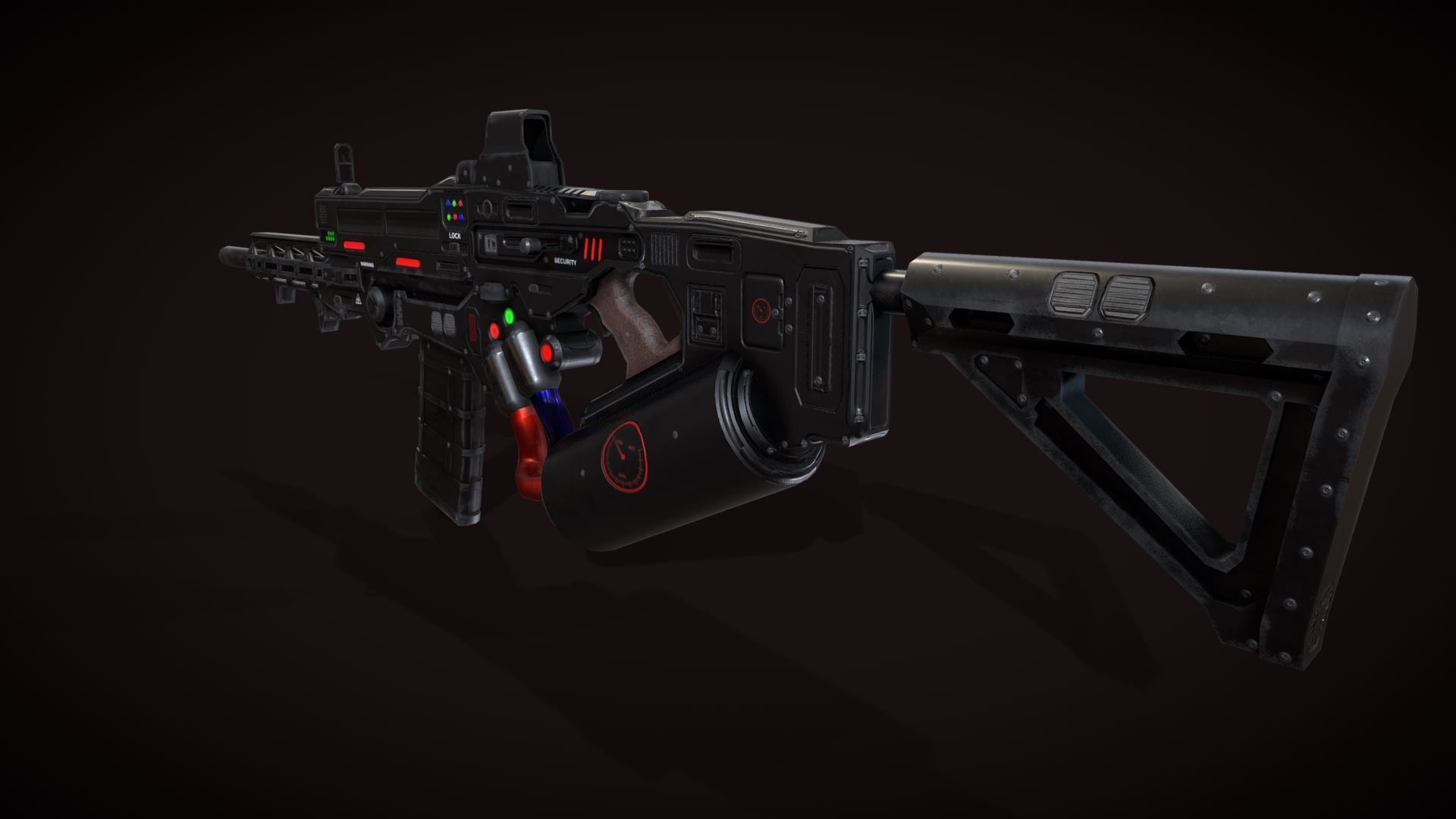 3D model Assault Rifle VR / AR / low-poly | CGTrader