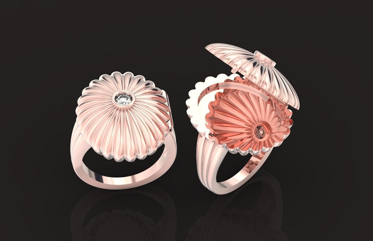 vintage Borgia venom secret open ring 671 3D model 3D printable | CGTrader