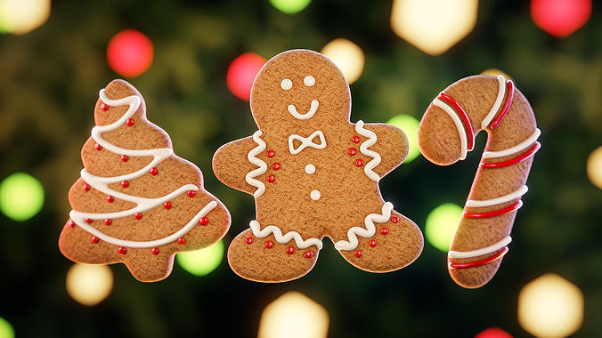 3D model Christmas cookies VR / AR / low-poly | CGTrader