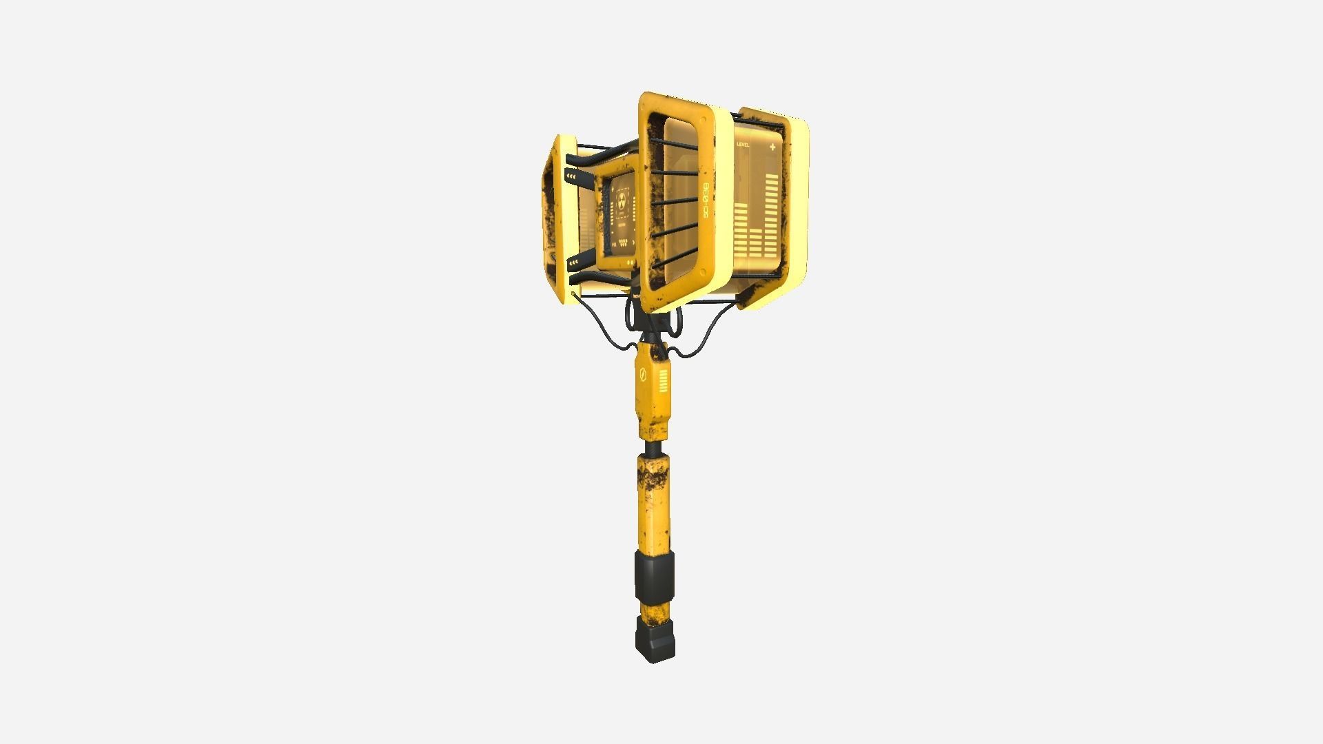 3D model SciFi War Hammer A08 Yellow - Sci Fi Weapon Design VR / AR ...