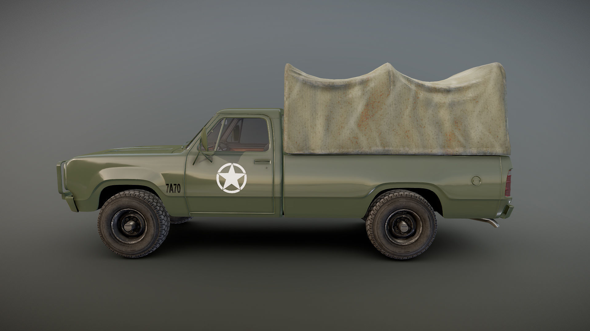 3D model Dodge D100 military truck VR / AR / low-poly | CGTrader