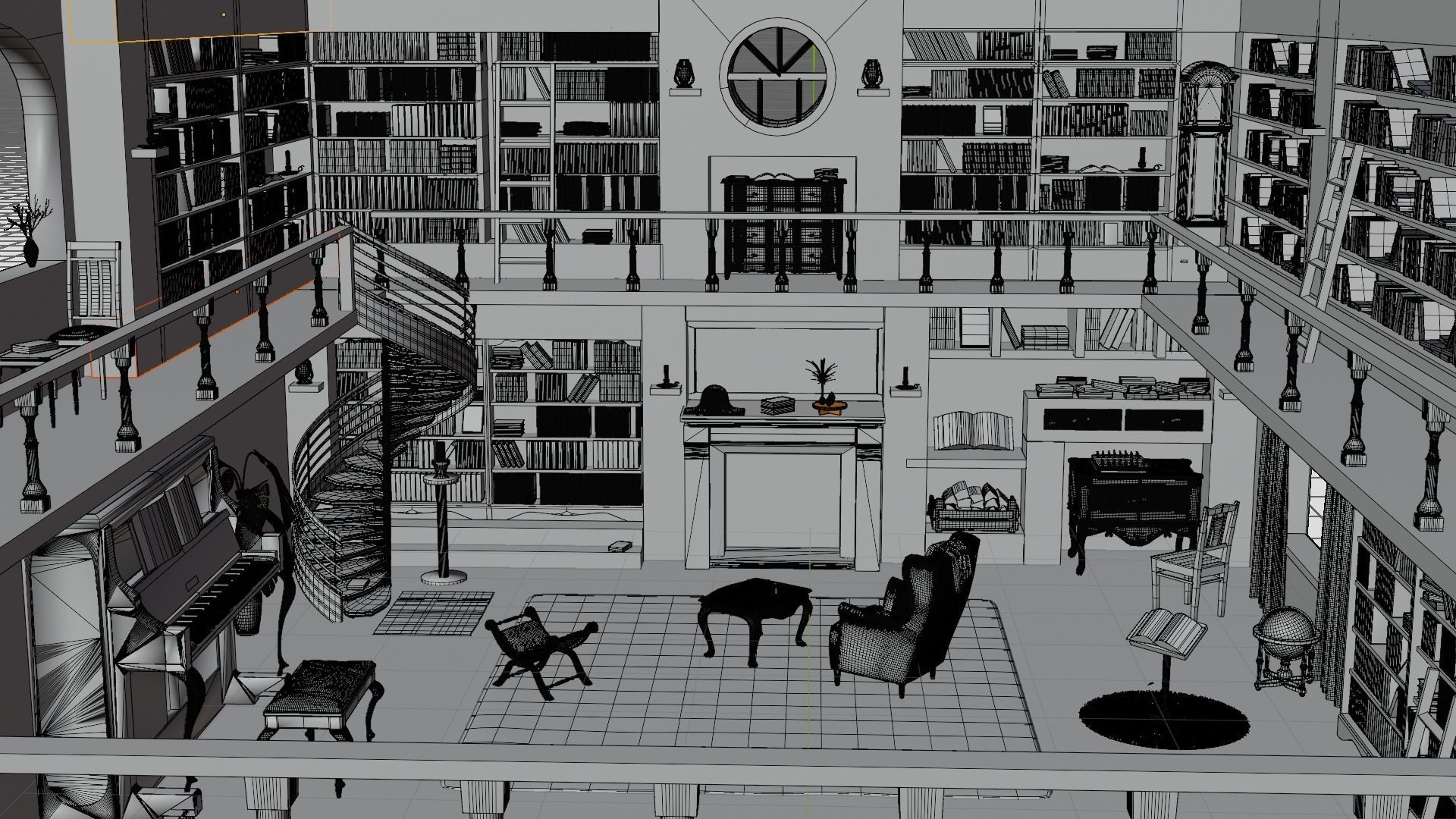 Cozy Library Interior 3D model | CGTrader